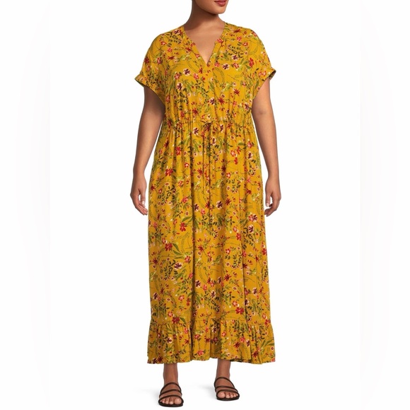 Terra & Sky | Dresses | Terra Sky Yellow Floral Maxi Dress | Poshmark